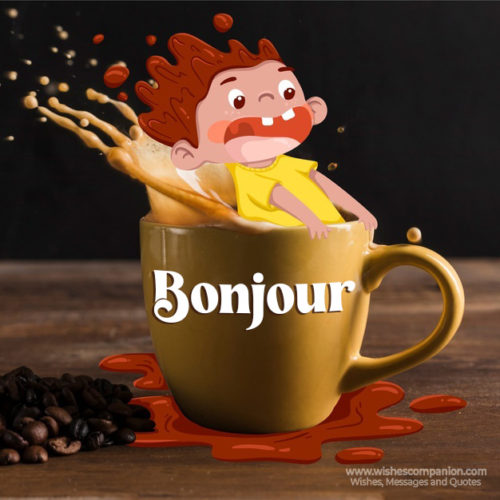 10+ Bonjour images with coffee - French pictures - Wishes Companion